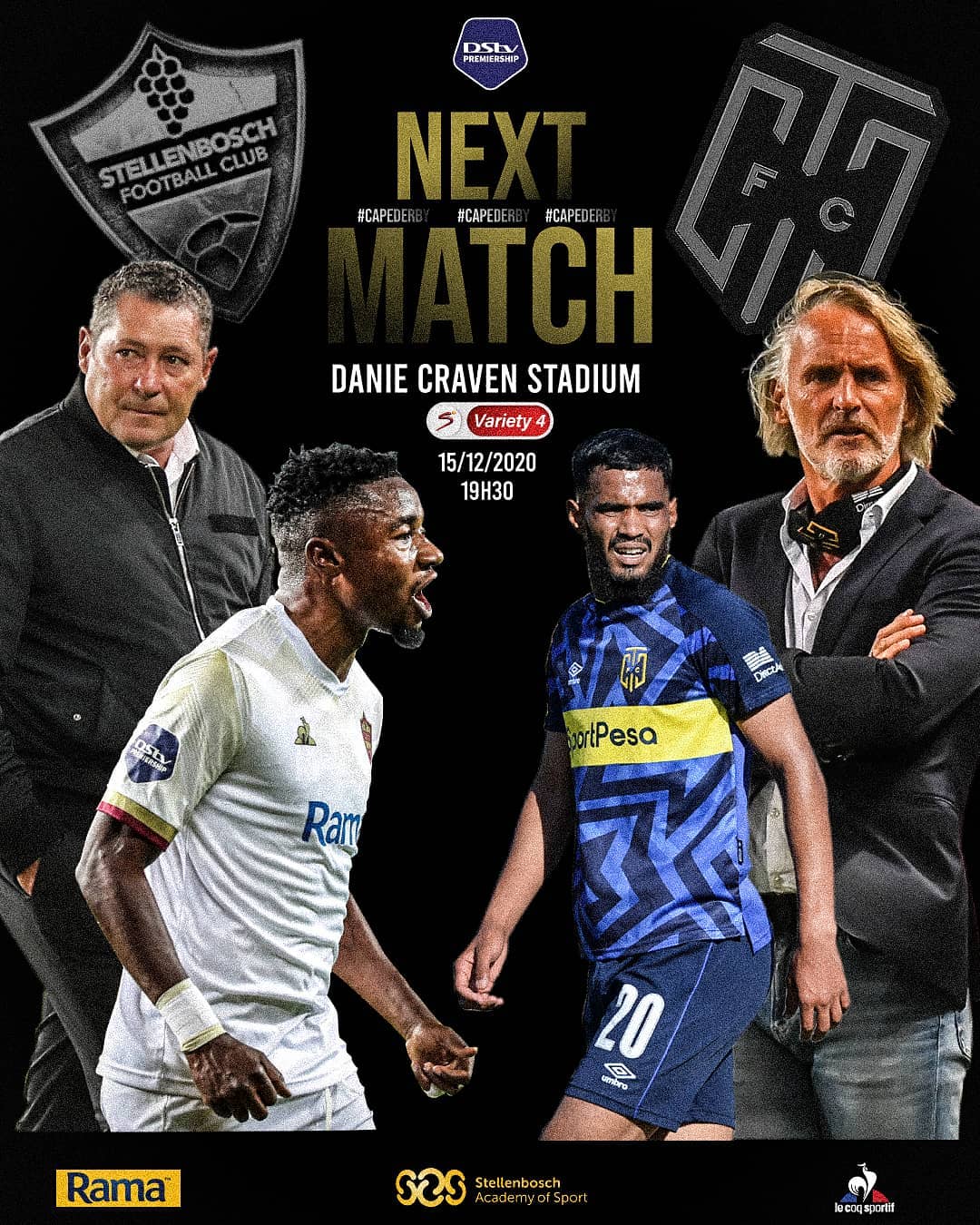 NEXT MATCH #DStvPrem @capetowncityfc Tomorrow, 15 December Danie Craven ...